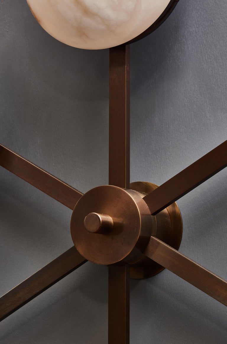 Six Asymmetrical Arms Wall Sconce and Ceiling Lamp in Brass and ...