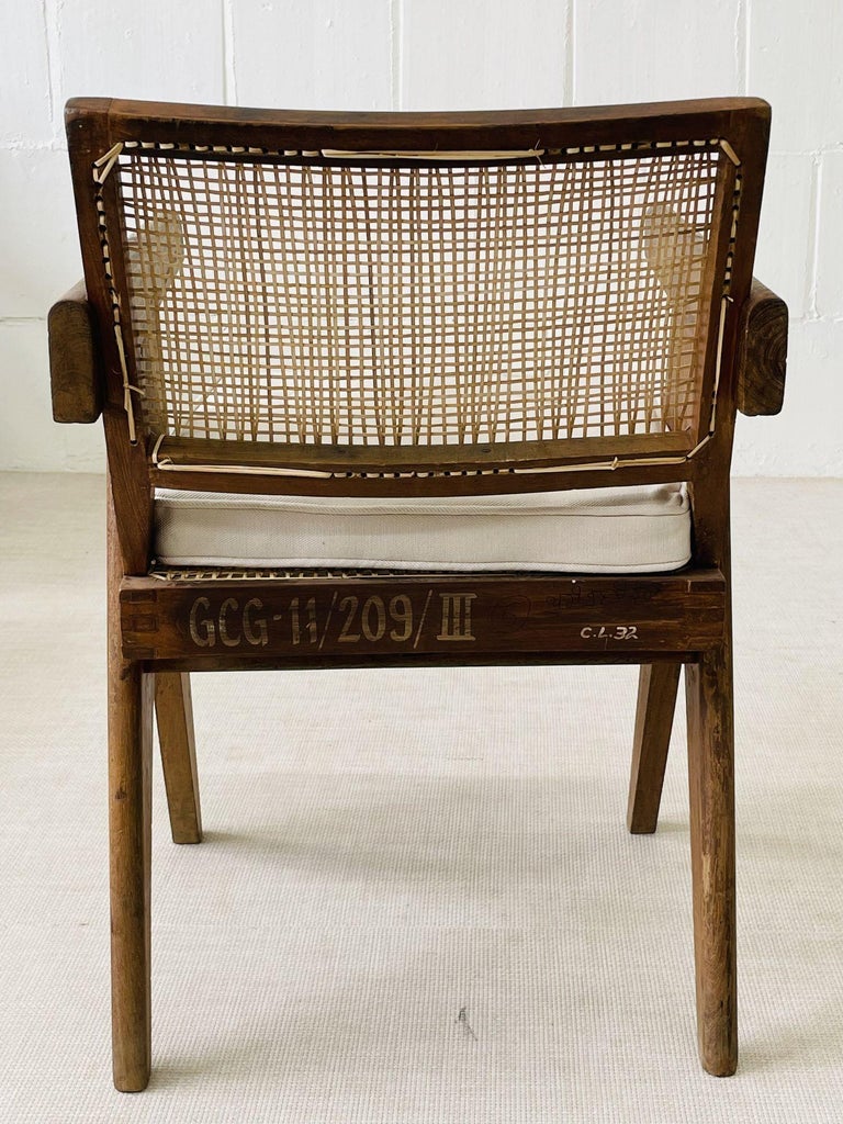 Six Authentic Pierre Jeanneret Office Arm Chairs, Mid-Century Modern ...