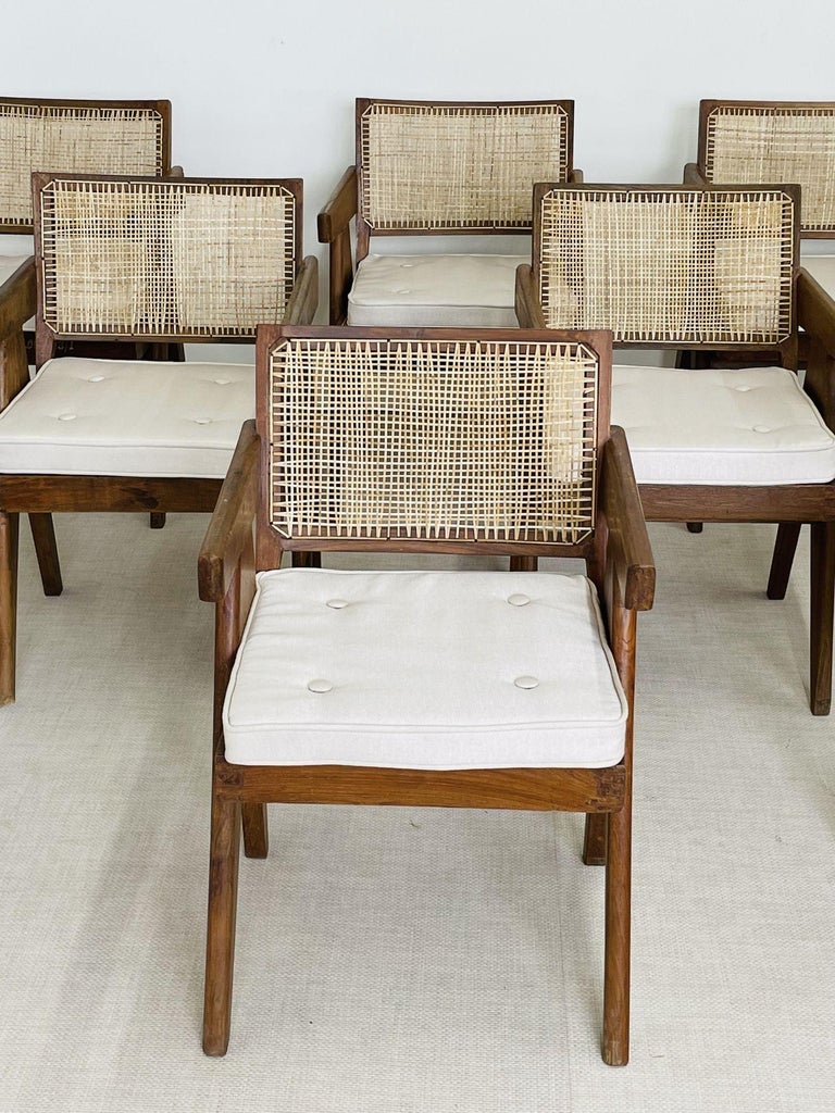 Six Authentic Pierre Jeanneret Office Arm Chairs, Mid-Century Modern at ...