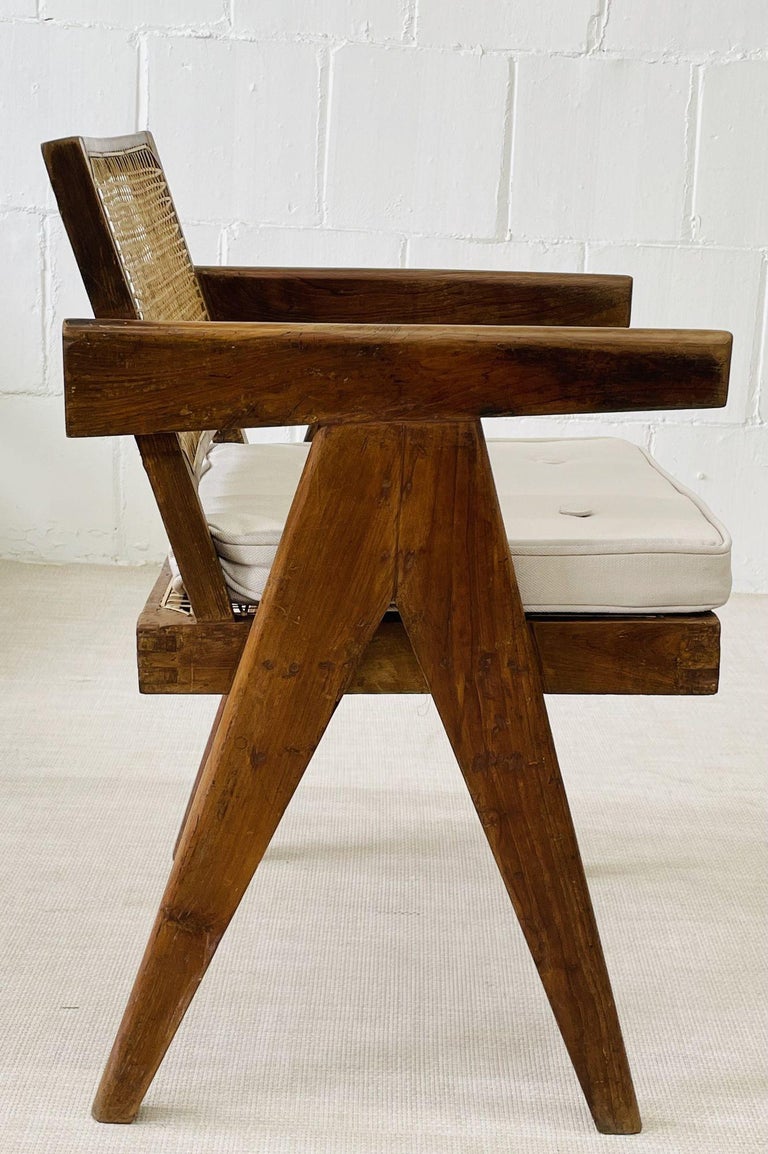 Six Authentic Pierre Jeanneret Office Arm Chairs, Mid-Century Modern ...