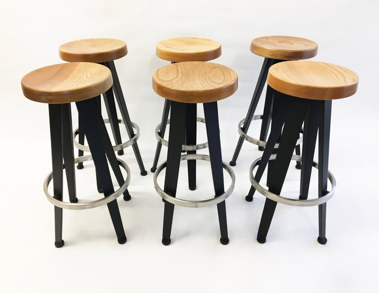 Six Bar Stools after Jean Prouvé, NYC, circa 1989 at 1stDibs | jean ...