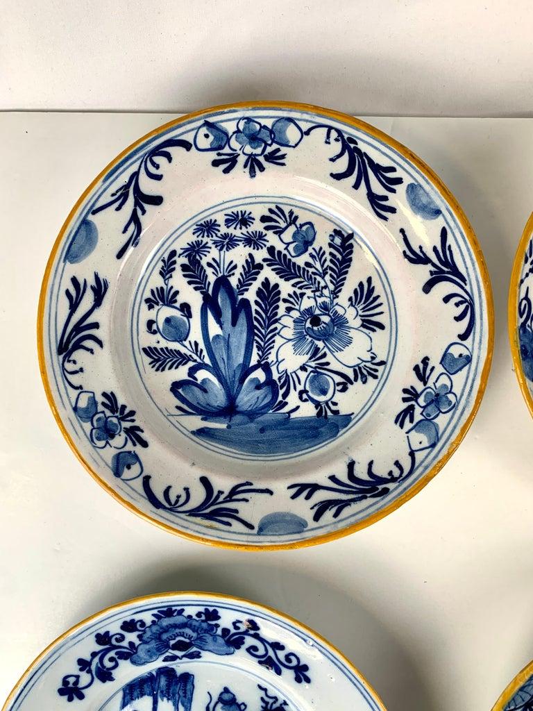 Six Blue and White Dutch Delft Plates Netherlands, circa 1800 For Sale ...