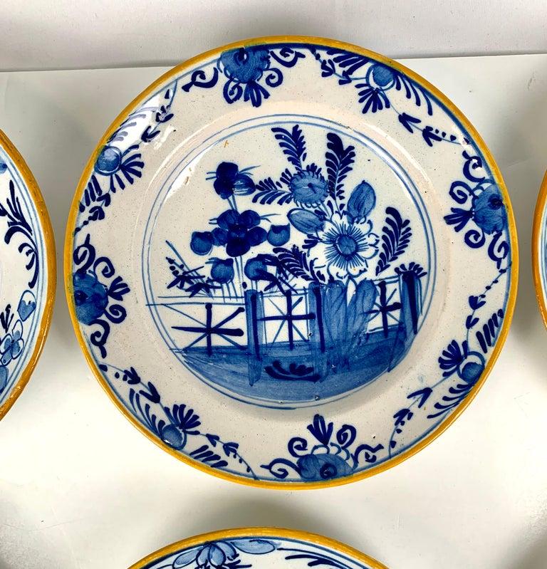 Six Blue and White Dutch Delft Plates Netherlands, circa 1800 For Sale ...