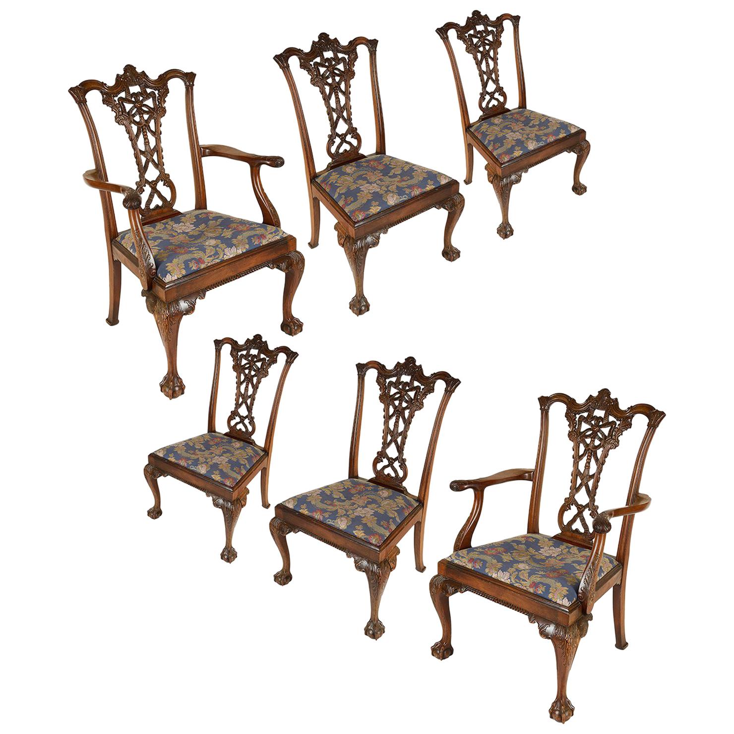 Set of 12, Late 19th to Early 20th Century Chippendale Style Dining ...