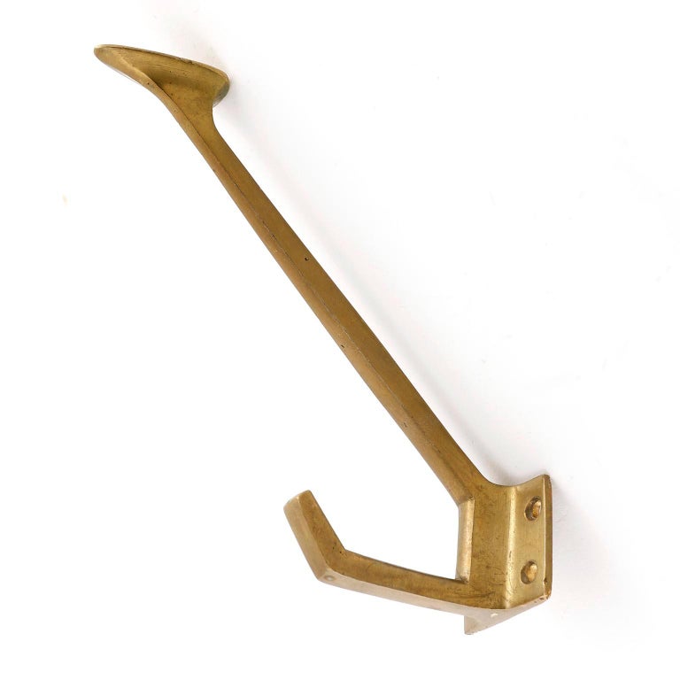 Six Coat Wall Hooks, Patinated Brass, Art Deco, 1910 at 1stDibs | art ...