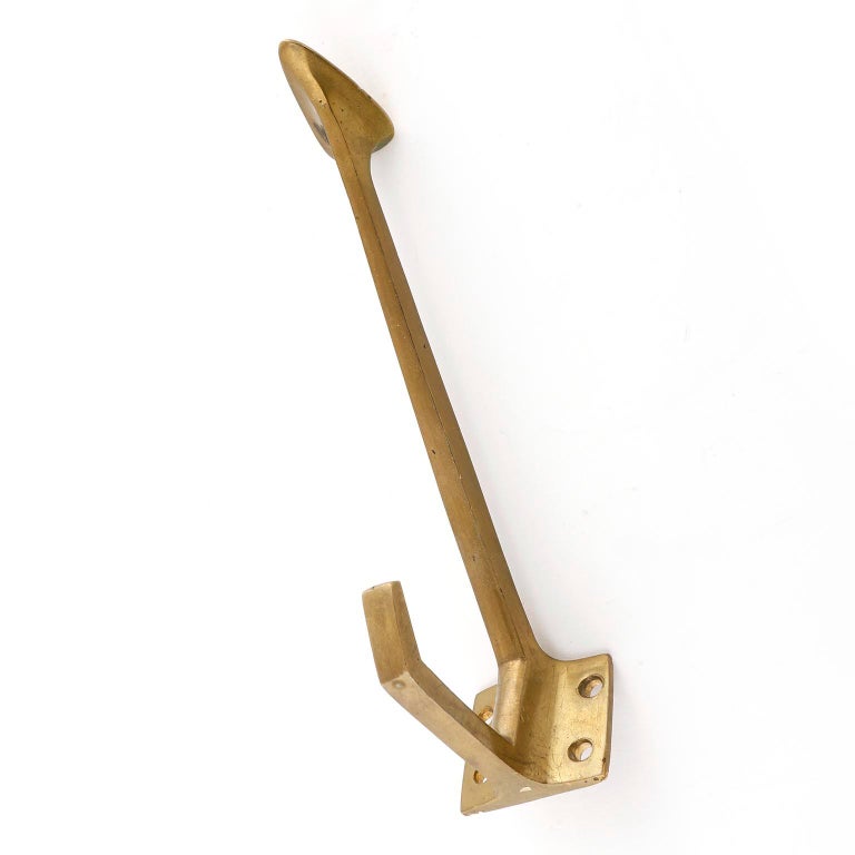 Six Coat Wall Hooks, Patinated Brass, Art Deco, 1910 at 1stDibs | art ...
