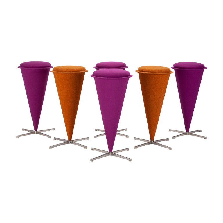 Six Cone Stools by Verner Panton For Sale at 1stDibs | ice cream cone ...