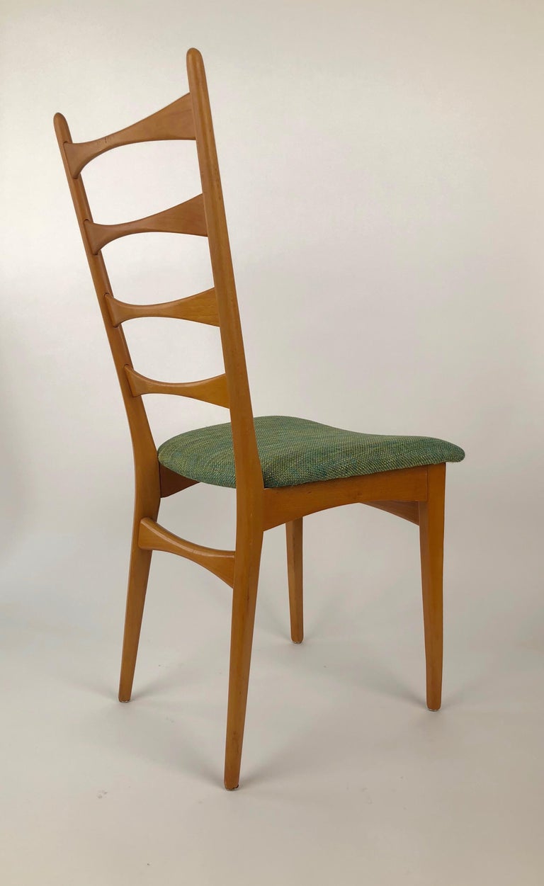 Six Danish Modern Midcentury Ladder Back Dinning Chairs For Sale at 1stDibs