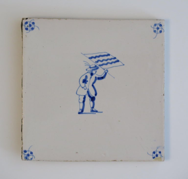 Six Delft Blue and White Tiles All Hand Painted, Dutch, 19th Century ...