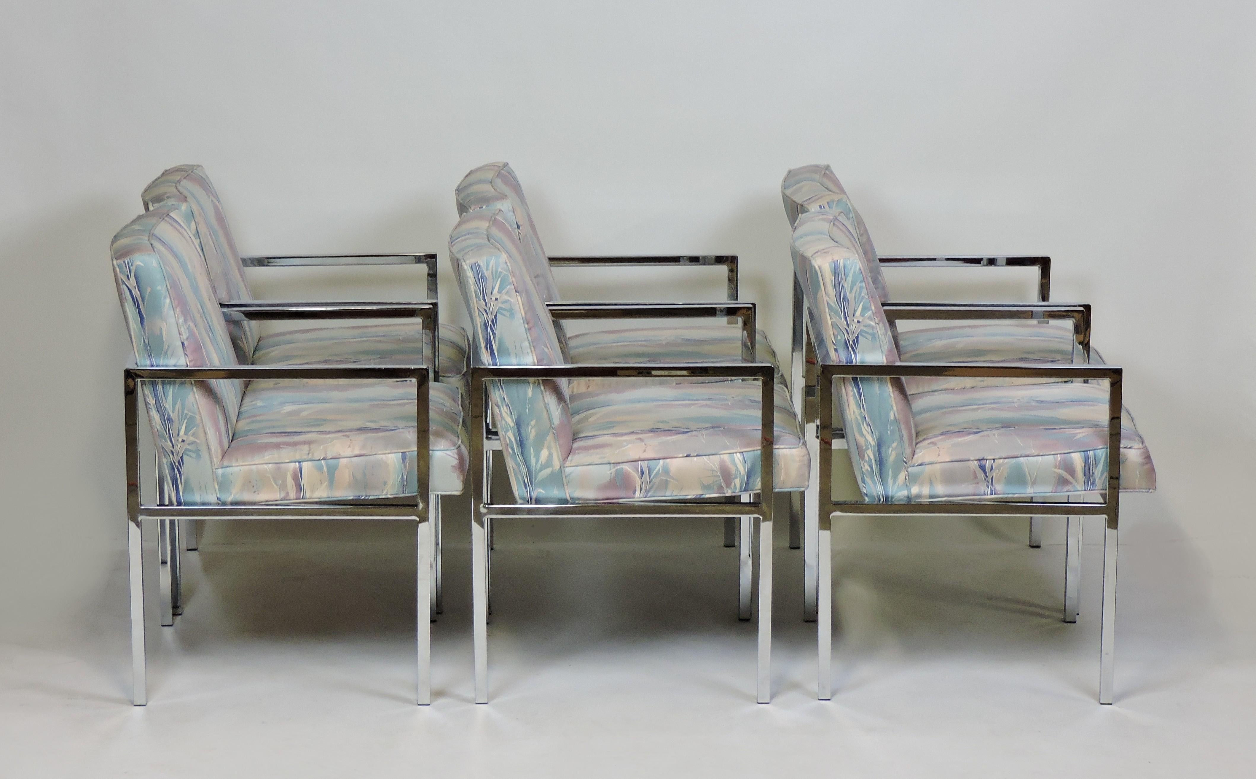 Six Design Institute of America DIA Mid-Century Modern Chrome Dining ...