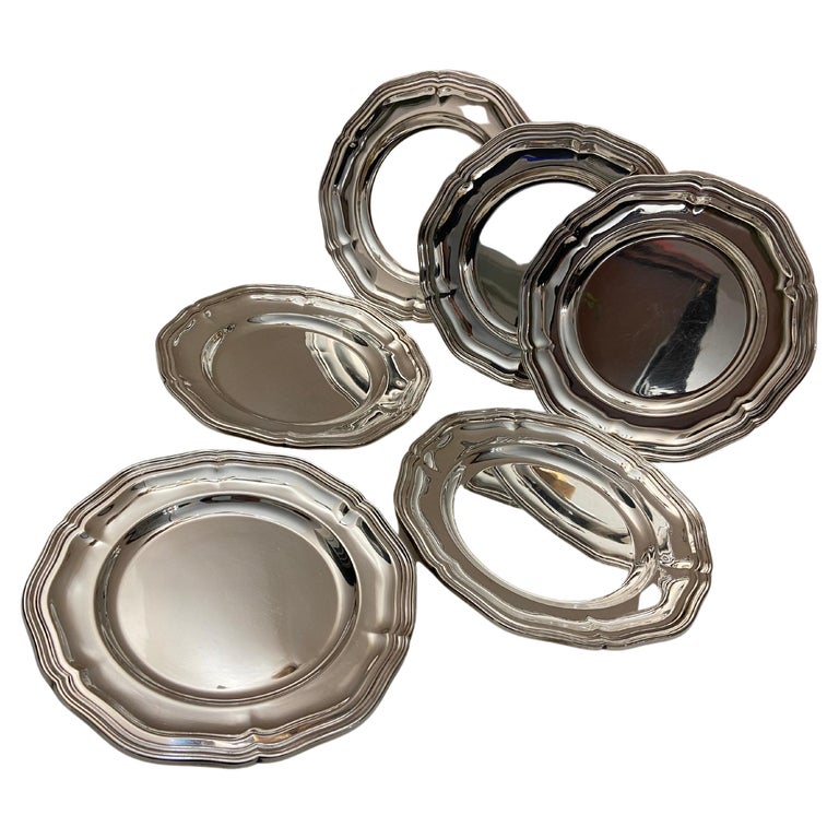 Six Dessert Plates in 800 Silver, to Let Me Know, Look at the Price ...