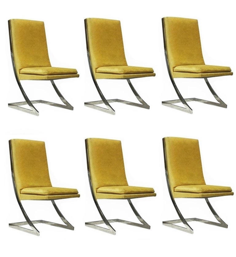 Six DIA Chrome Z-Dining Chairs at 1stDibs