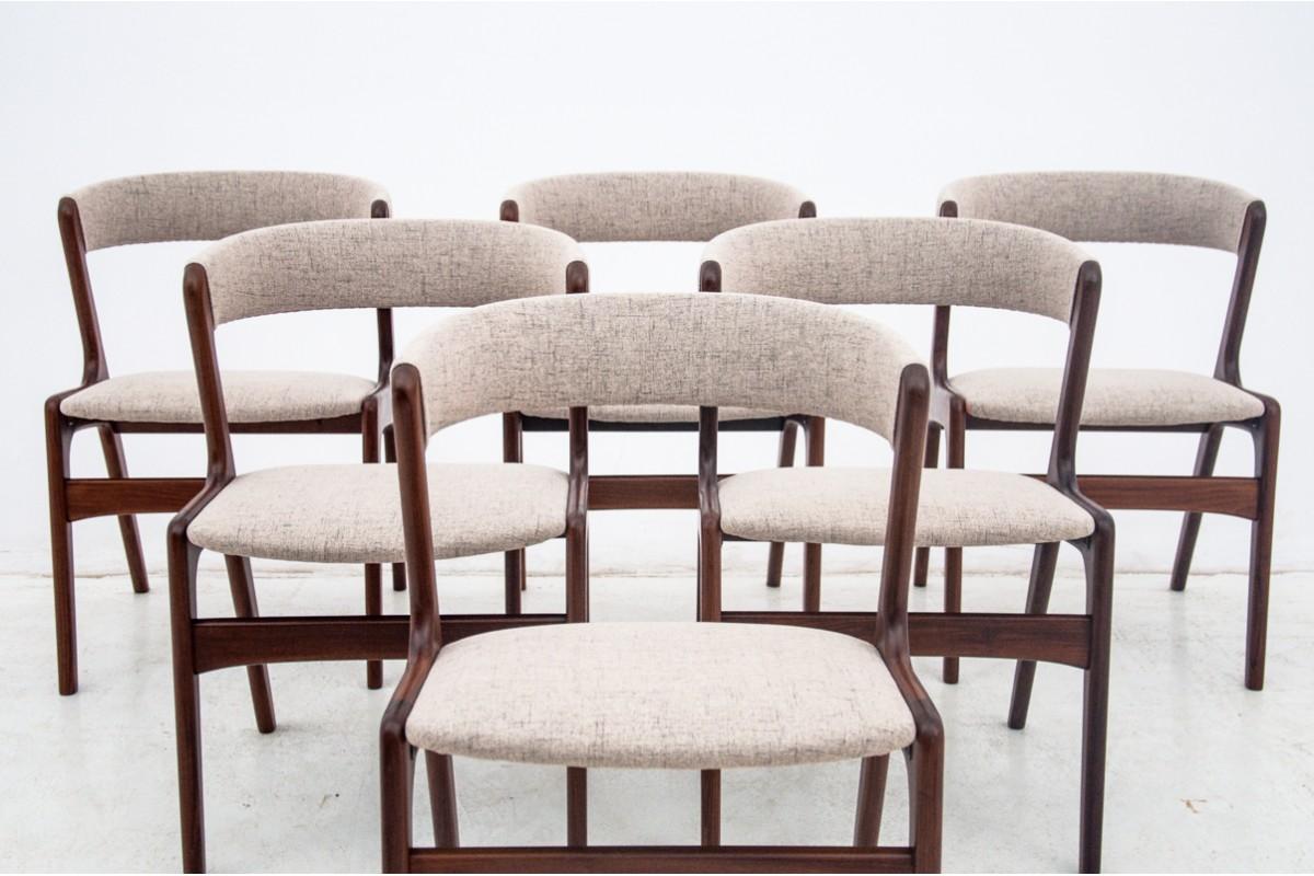 Six dining chairs, model T21 Fire, Korup Stolefabrik, Denmark, 1960s ...