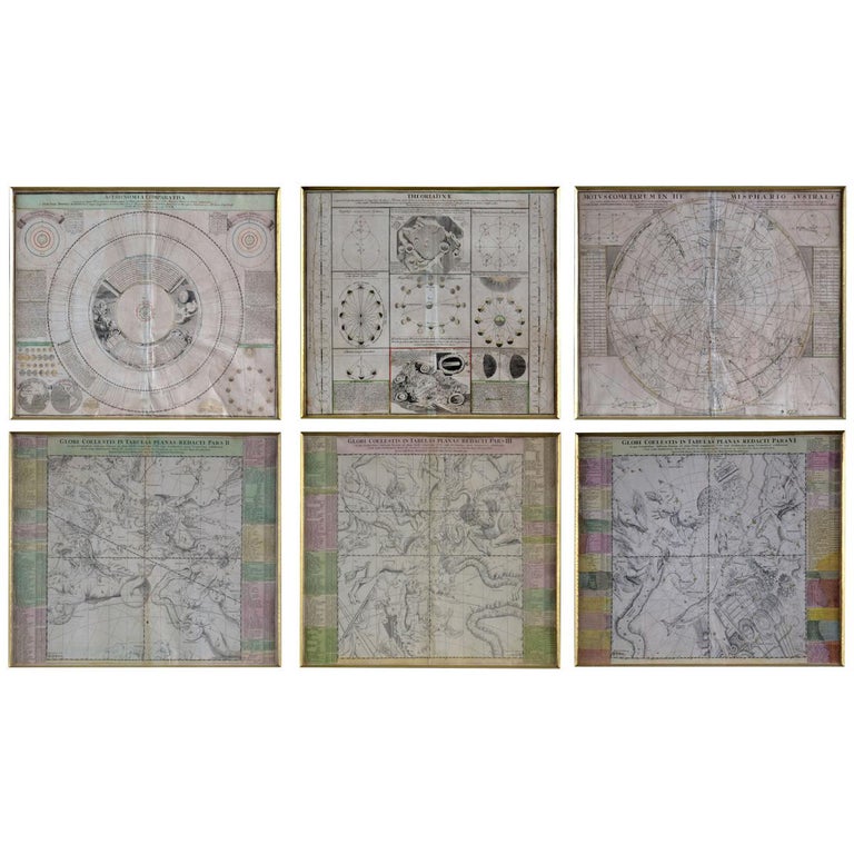 Six Engravings Celestial Charts, Cartographer, Astronomer Doppelmayr ...