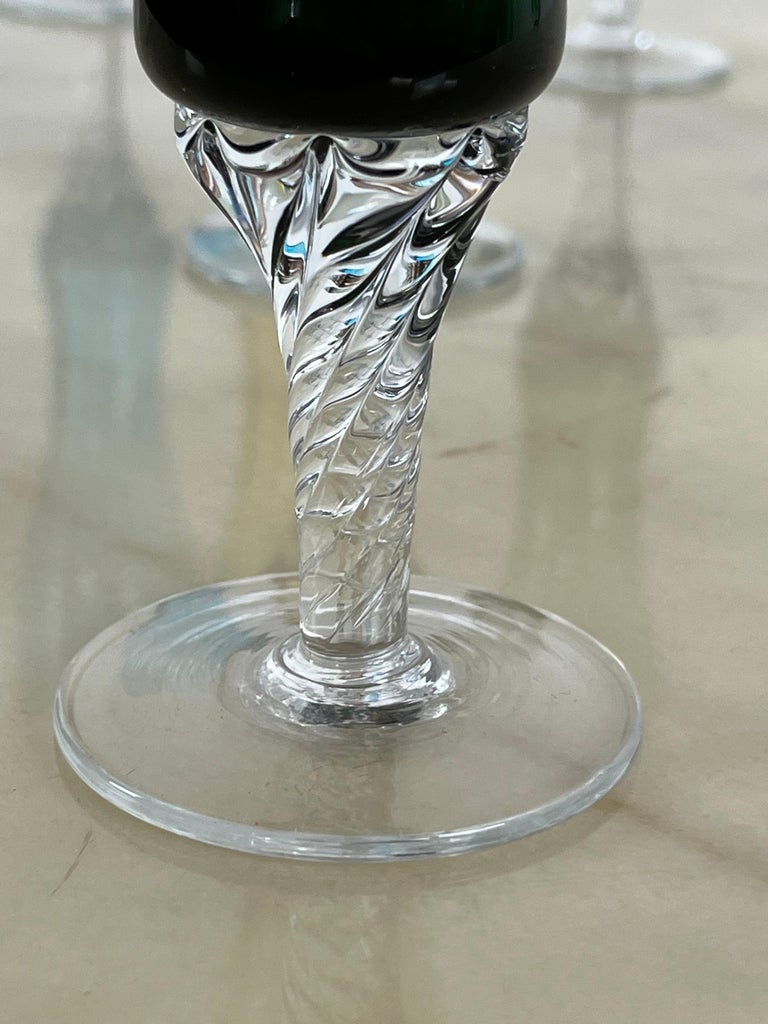 Six Flutes in Colored Murano Glass, Italy, 1960 For Sale at 1stDibs