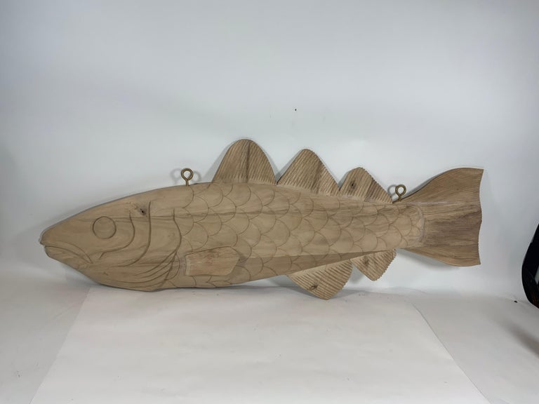 Six Foot Carved Wood Codfish For Sale at 1stDibs