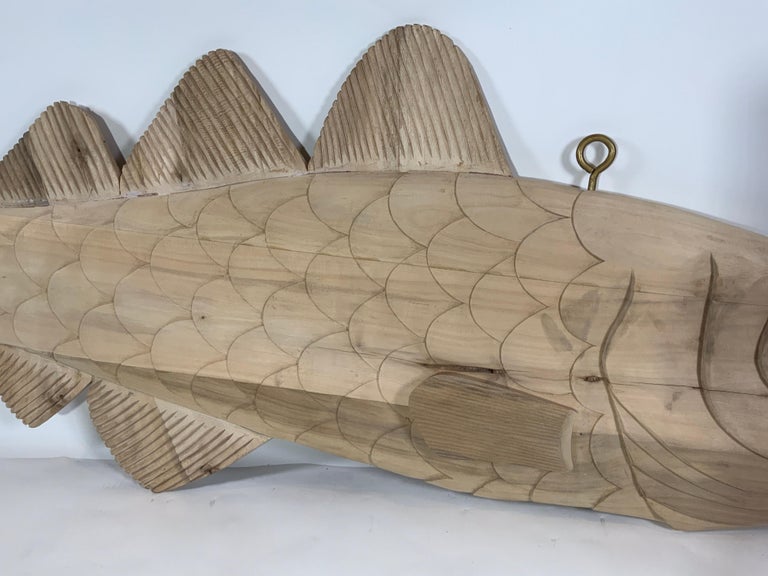 Six Foot Carved Wood Codfish For Sale at 1stDibs