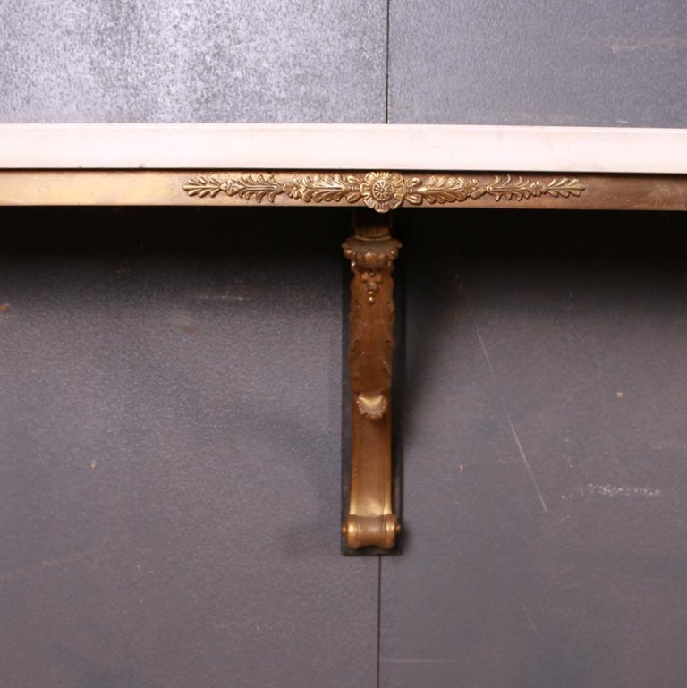Six Foot Long Marble Top Console Table For Sale at 1stDibs
