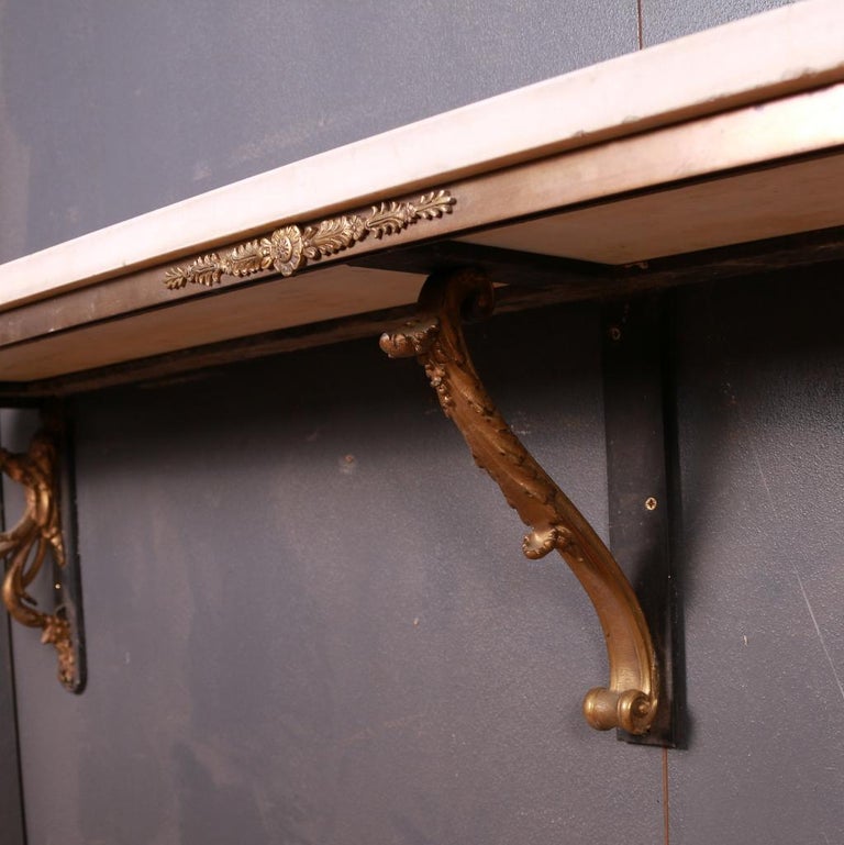 Six Foot Long Marble Top Console Table For Sale at 1stDibs