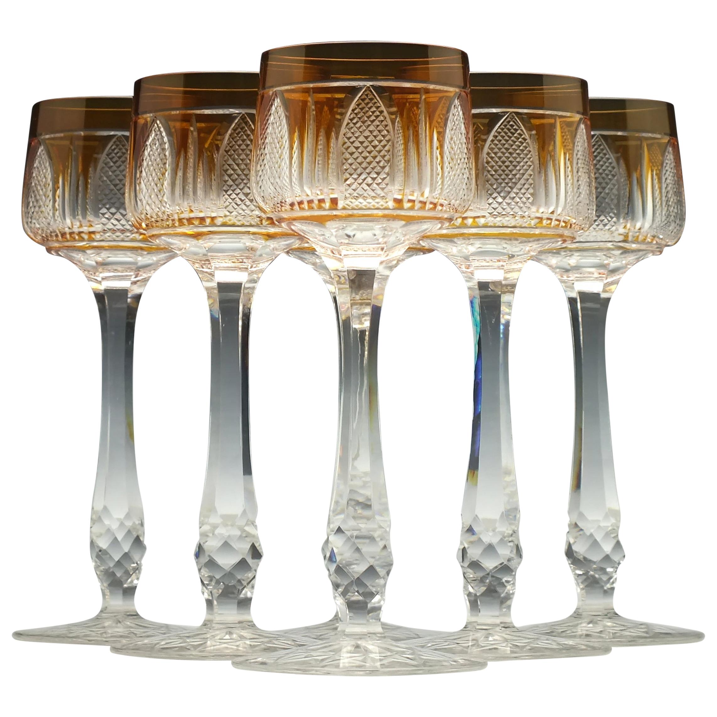 Six French Cut Hock Glasses, circa 1900 For Sale at 1stDibs