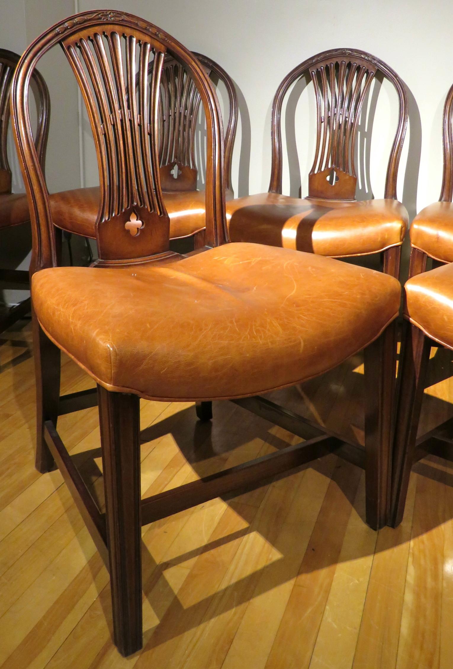 Six Georgian Style Dining Chairs in the Hepplewhite Manner, England ...