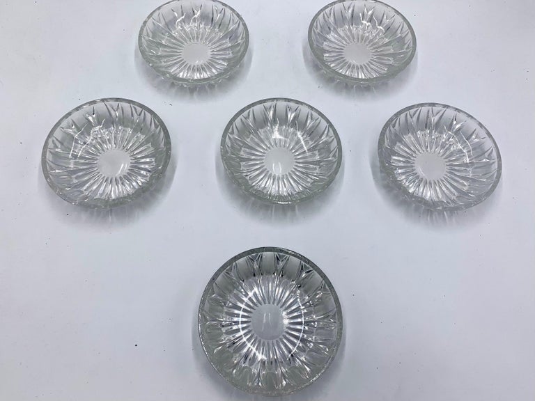 Six Glass Small Coasters, Poland, 1960s For Sale at 1stDibs