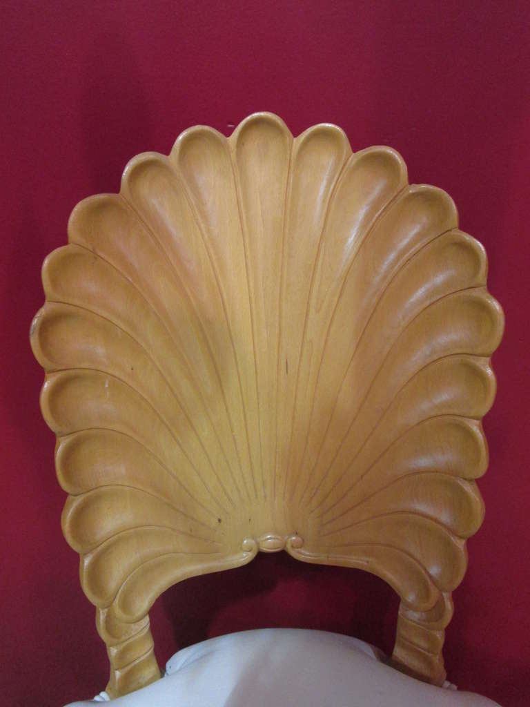 Six Italian Decorative Venetian Shell Back Dining Chairs For Sale at ...