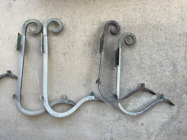 Six Large Brass and Copper Lantern Wall Bracket / Backplate For Sale at ...