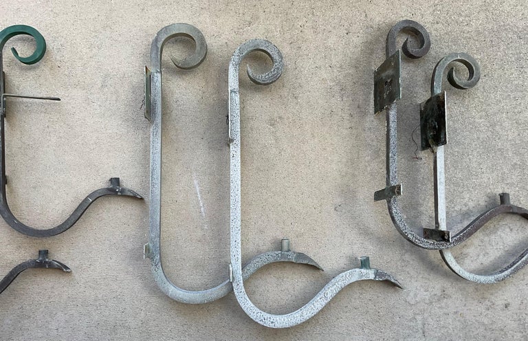 Six Large Brass and Copper Lantern Wall Bracket / Backplate For Sale at ...