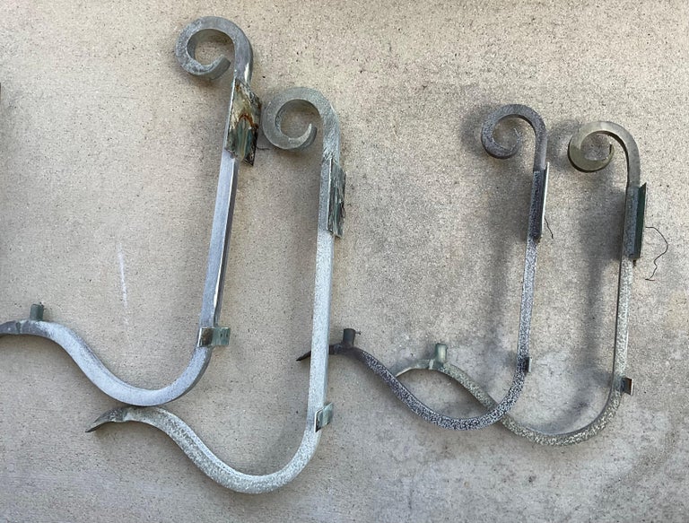 Six Large Brass and Copper Lantern Wall Bracket / Backplate For Sale at ...