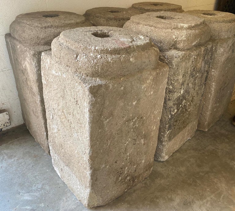 Six Large Scale 19th Century Stone Bases For Sale at 1stDibs