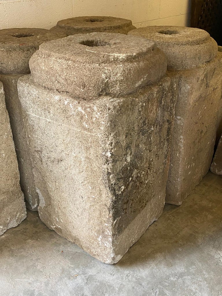 Six Large Scale 19th Century Stone Bases For Sale at 1stDibs