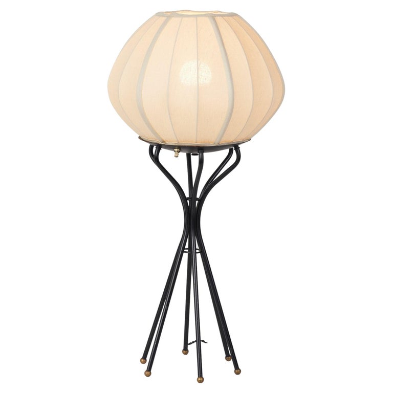 Six Legged Cocoon Table Lamp with Linen Shade For Sale at 1stDibs
