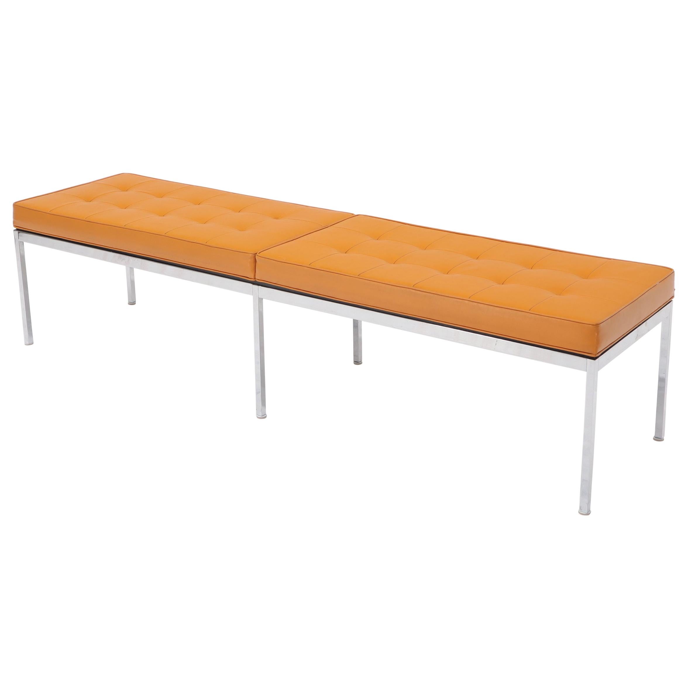long leather bench by Knoll at 1stdibs