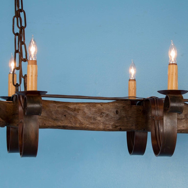 Six-Light Chandelier Made from Vintage Ox Yoke at 1stDibs | ox yoke ...