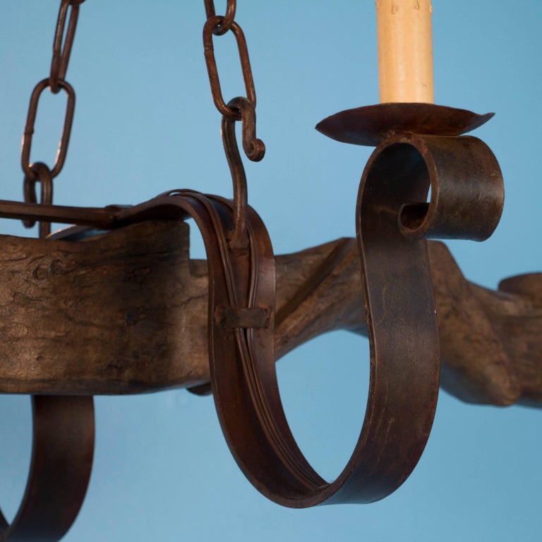 Six-Light Chandelier Made from Vintage Ox Yoke at 1stDibs | ox yoke ...
