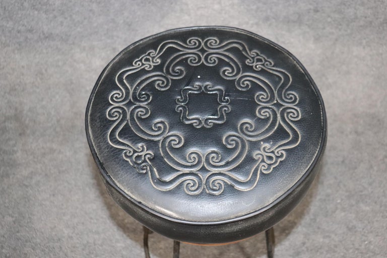 Six Midcentury Iron Stools For Sale at 1stDibs