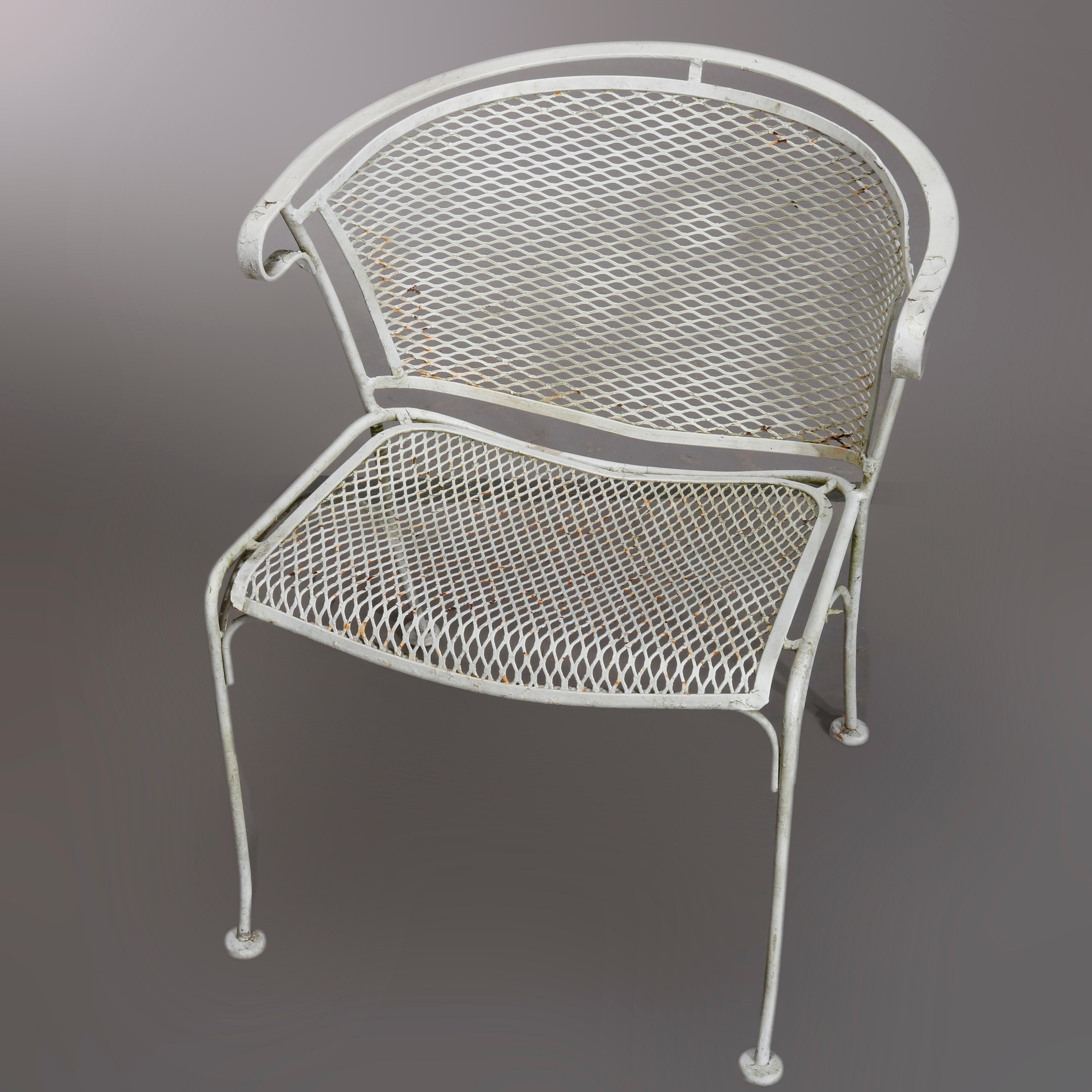 Six Mid-Century Modern Wire Mesh Patio Armchairs, 20th Century at ...