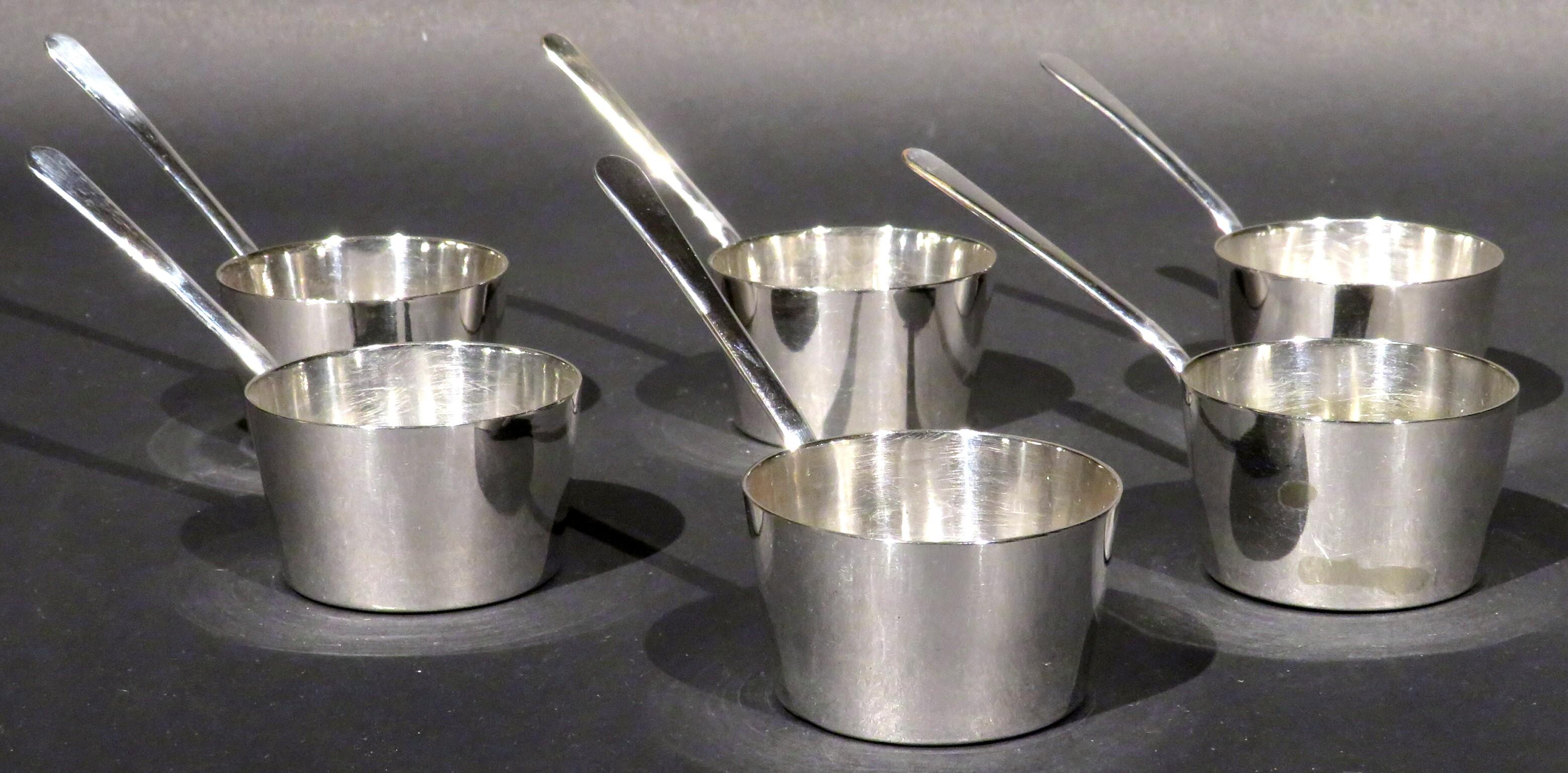 Six Novelty 20th Century Silver Plated Campaign Spirit Cups, English ...