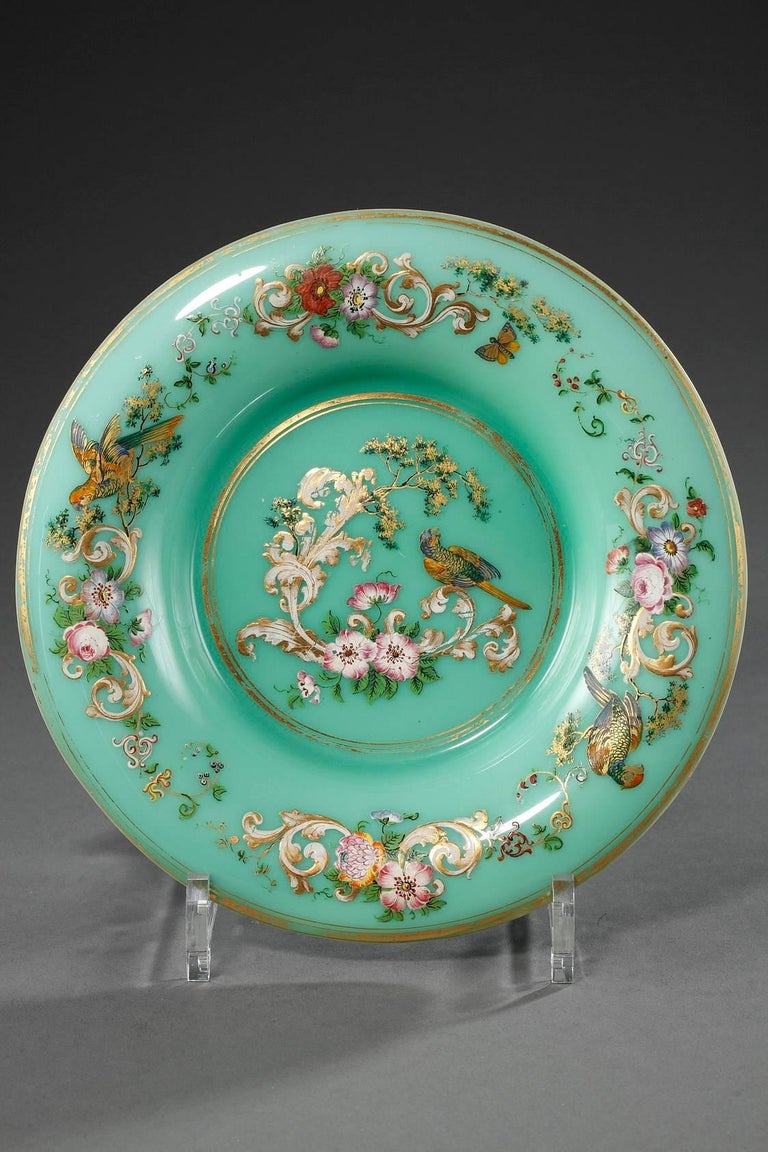 Six Opaline Plates in the Taste of Jean-françois Robert For Sale at 1stDibs