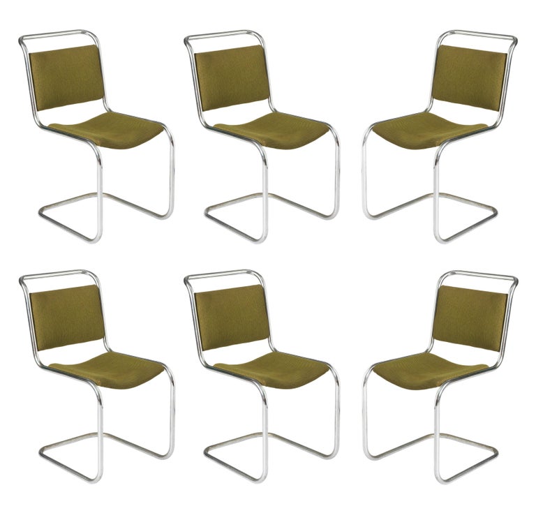 Six P.E.L Steel Chairs Designed by Oliver Bernard, England, circa 1931 ...
