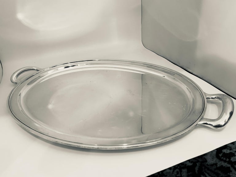 Six-Piece Tiffany and Co. Sterling Silver Kettle on Cradle W Serving ...