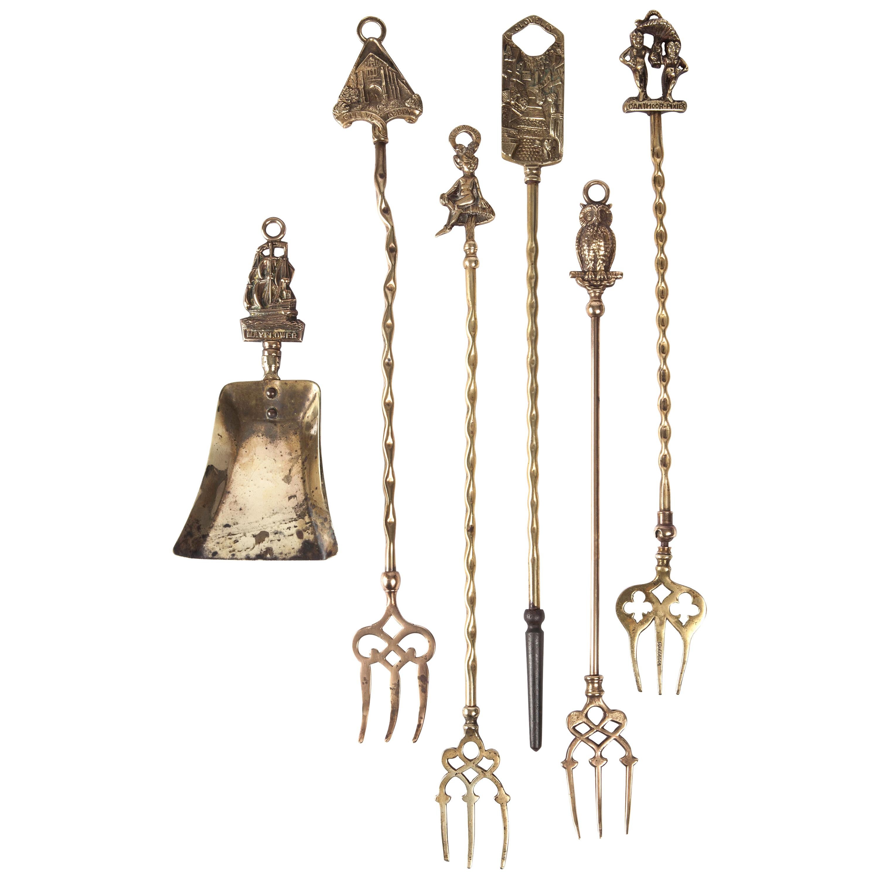 1920s Fireplace Tool Set with Hammered Texture at 1stDibs