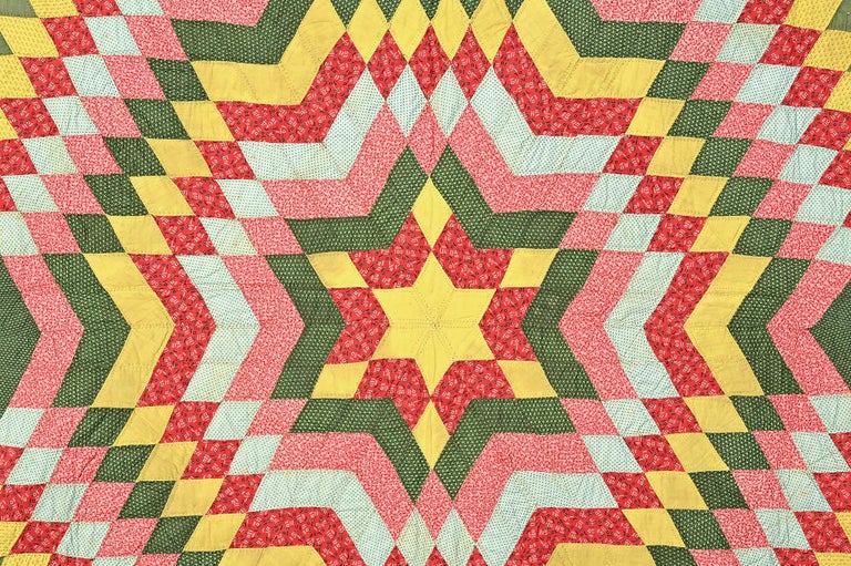 Six Point Star Quilt For Sale at 1stDibs