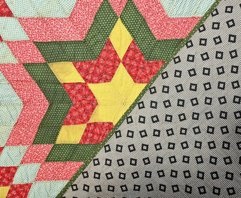 Six Point Star Quilt For Sale at 1stDibs