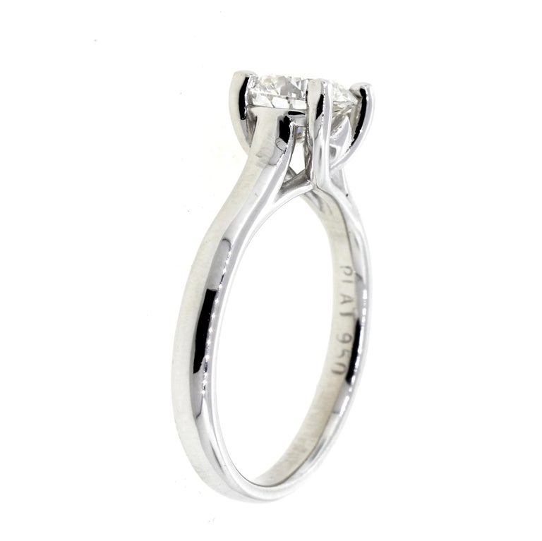 Six Prong Reverse Taper Knife Edge Engagement Ring 'GIA' For Sale at ...