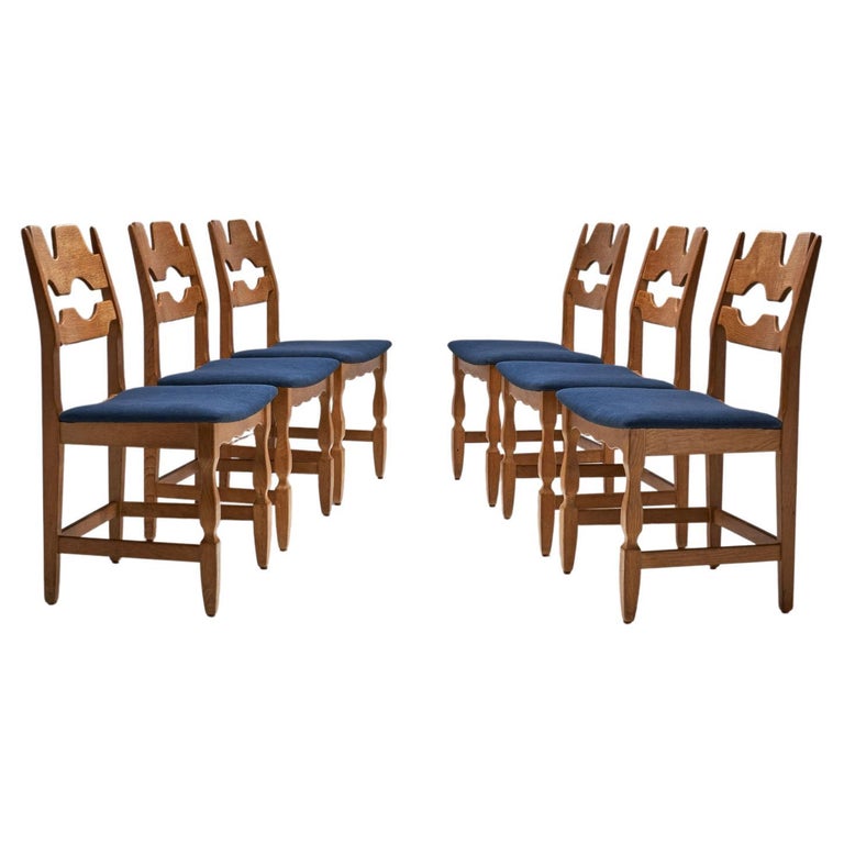 Six "Razorblade" Dining Chairs by Henning Kjaernulf, Denmark 1960s at ...