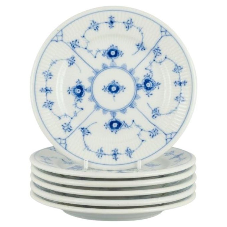 Six Royal Copenhagen Blue Fluted Plain Plates in Porcelain For Sale at ...