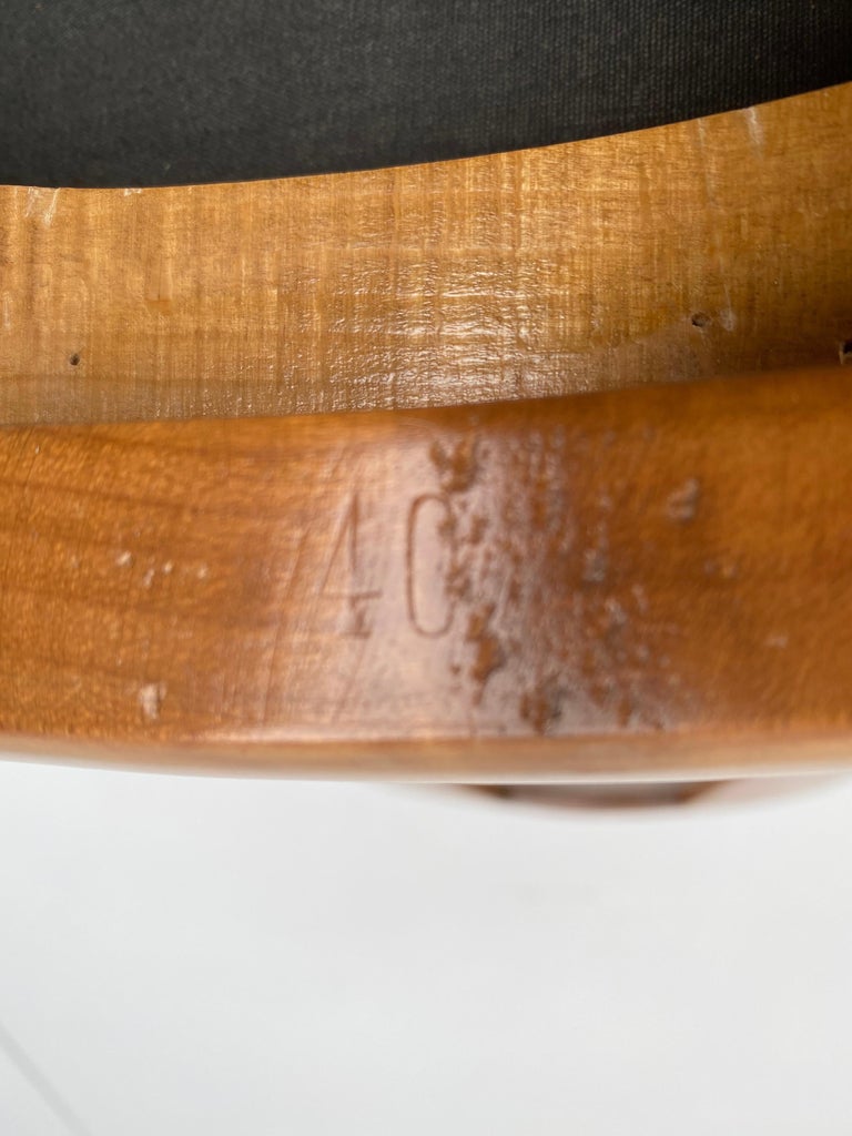 Six Sculptural Form 'Turin School' Walnut and Mohair Dining Chairs ...