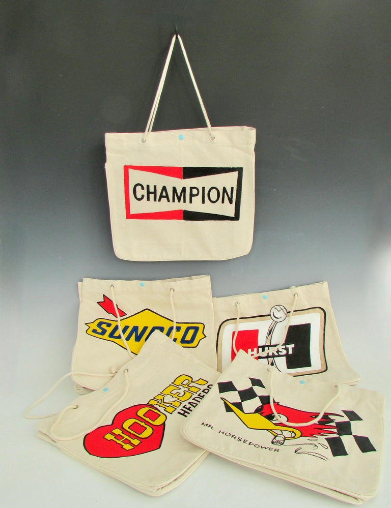 Six Separate Hand Painted Hot Rod Car Theme Carry Bags or Purse For ...